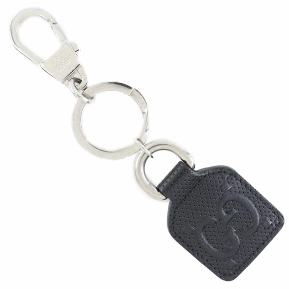 Gucci | Accessories | Gucci Gg Embossed Key Chain Calf X Metal Black ...